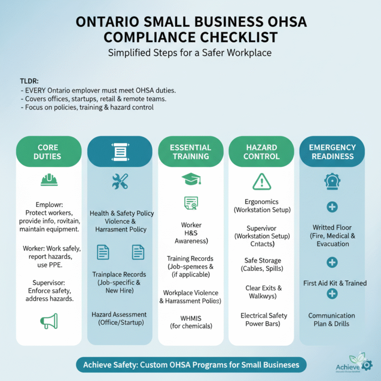 Ontario Small Business OHSA Compliance Checklist for Offices